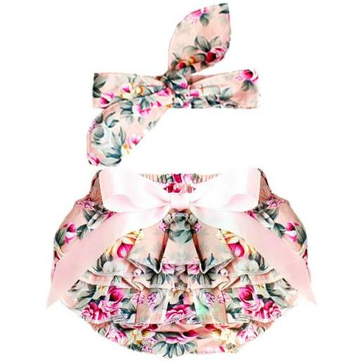 Pink Floral Bloomer Set